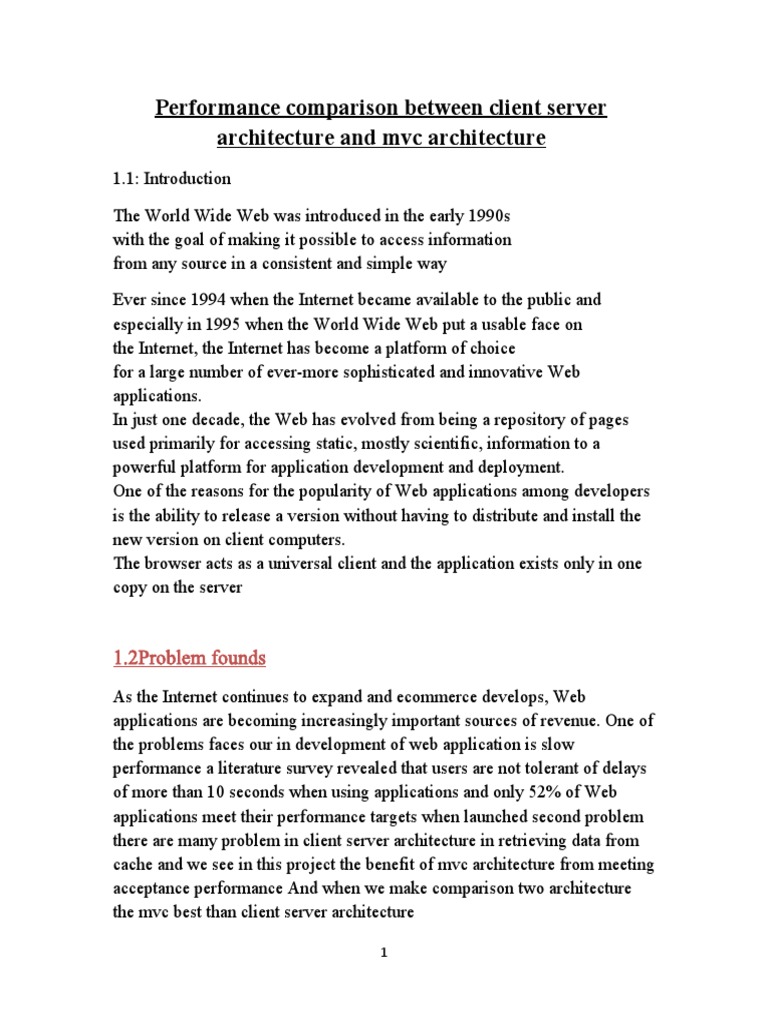 Performance Comparison of Client-Server and MVC Architectures for Web ...
