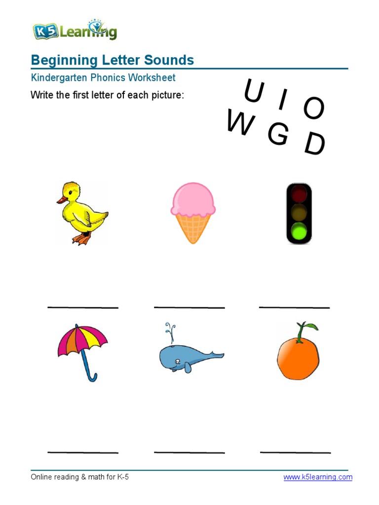 Kindergarten Beginning Letter Sounds 6 | PDF