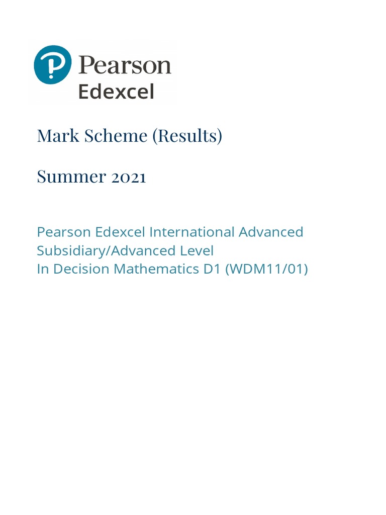 June 2021 Decision 1 Ial Maths Edexcel Ms | PDF | Mathematics