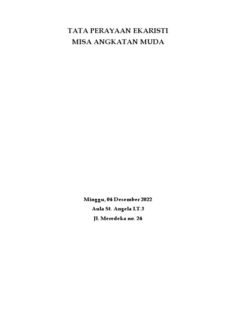 Teks Misa MAM - 2022 | PDF
