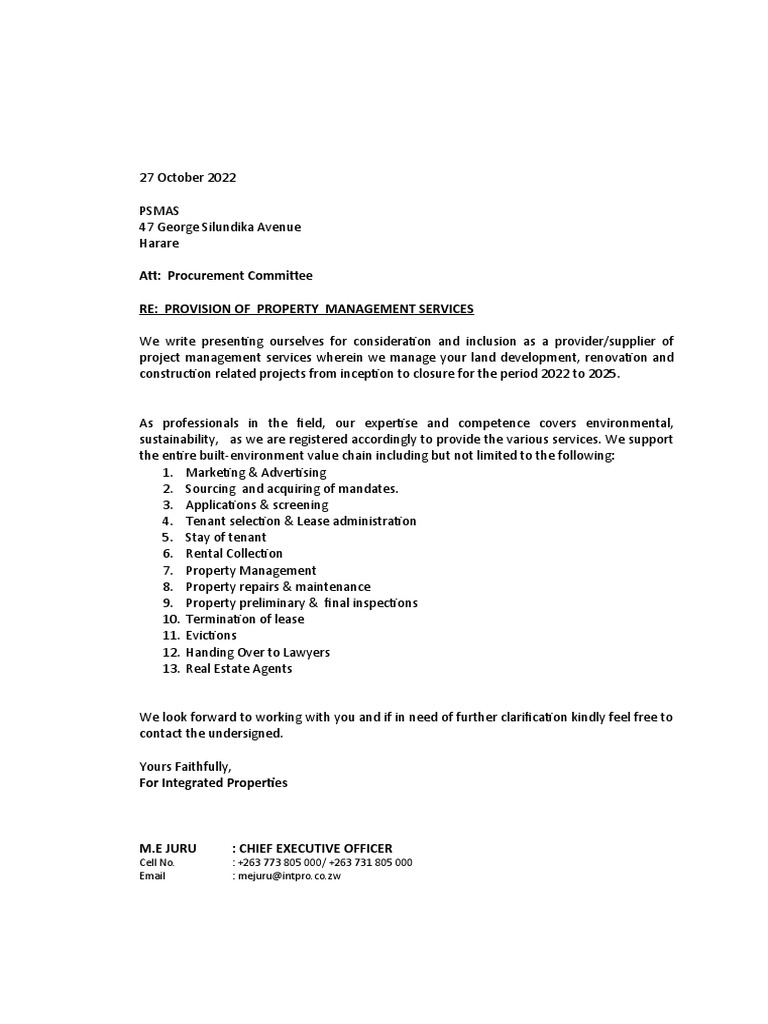 Property Management Services Proposal | PDF