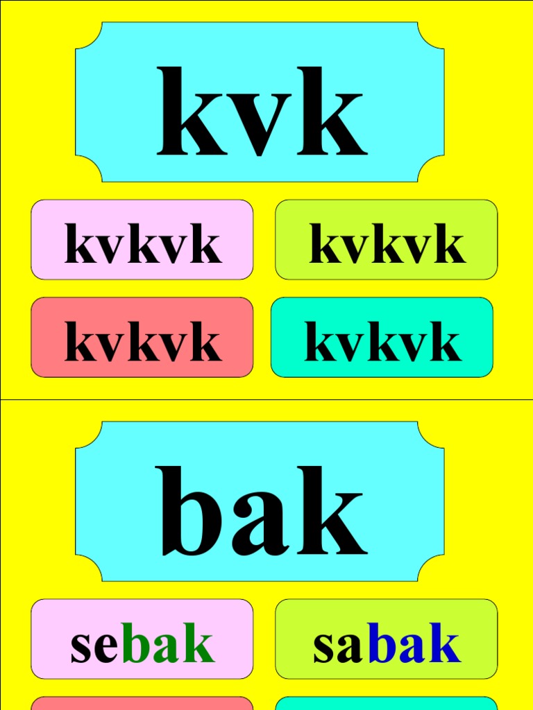 Suku Kata KV + KVK | PDF