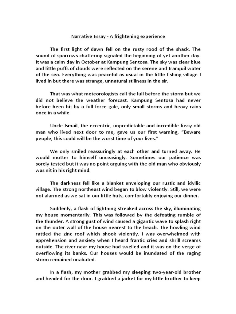 Narrative Essay. - A Frightening Experience | PDF | Meteorology | Earth ...