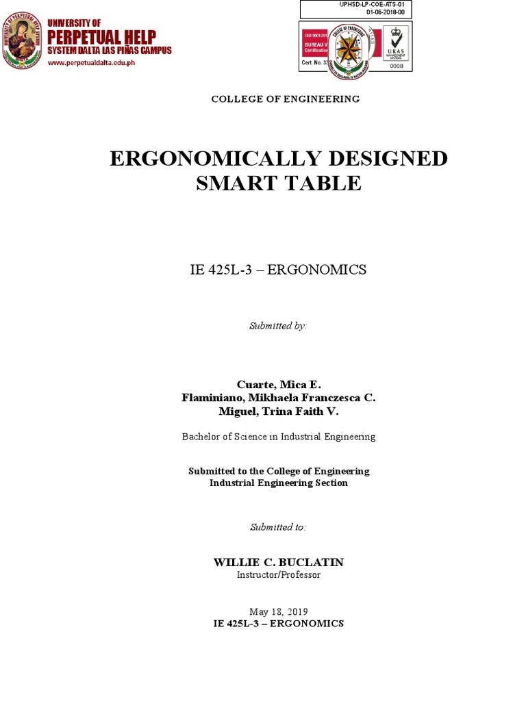 ERGO FINAL PROJECT Updated | PDF | Human Factors And Ergonomics | Chair
