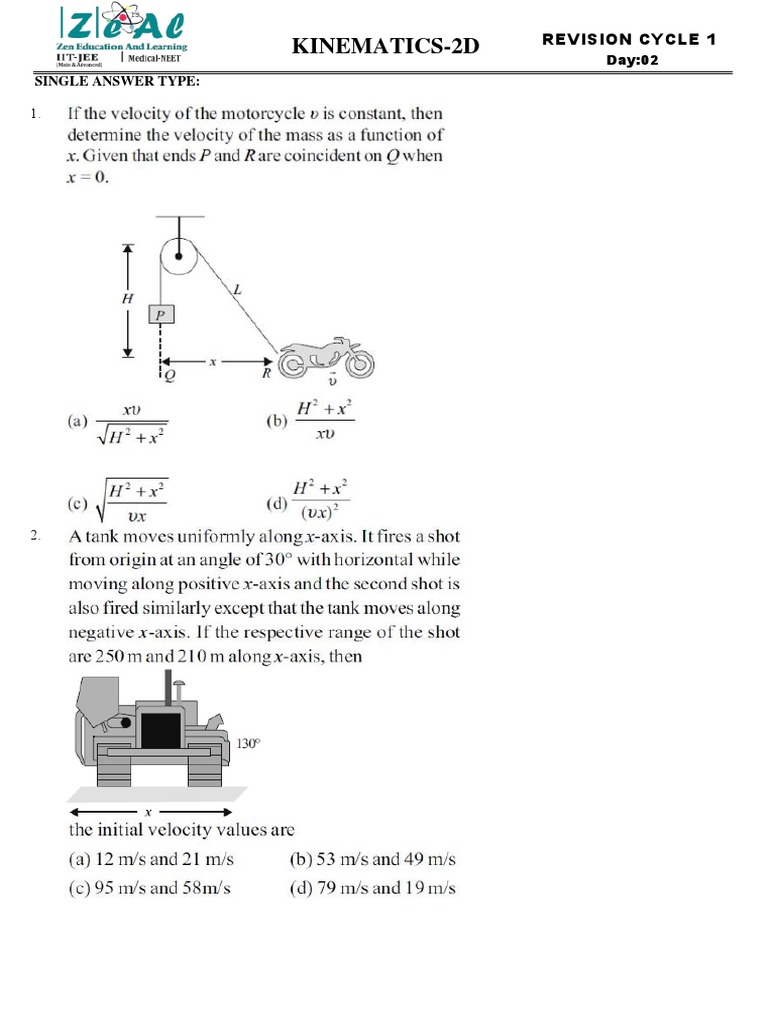 Day 02 - Kinematics 2d | PDF | Applied And Interdisciplinary Physics | Mechanics
