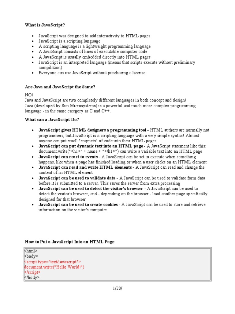 Document - Write ("Hello World!") | PDF | Java Script | Control Flow