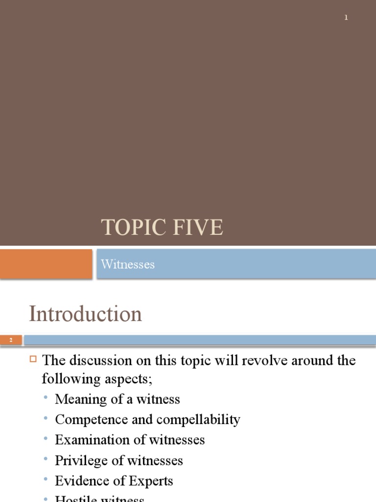 Understanding Witnesses in Court | PDF | Witness | Self Incrimination