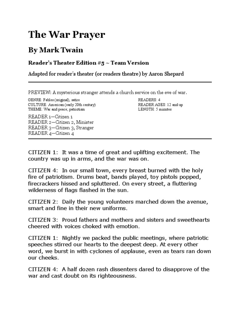 The War Prayer | PDF