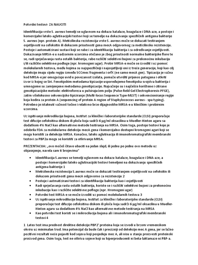 Potvrdni Testovi | PDF