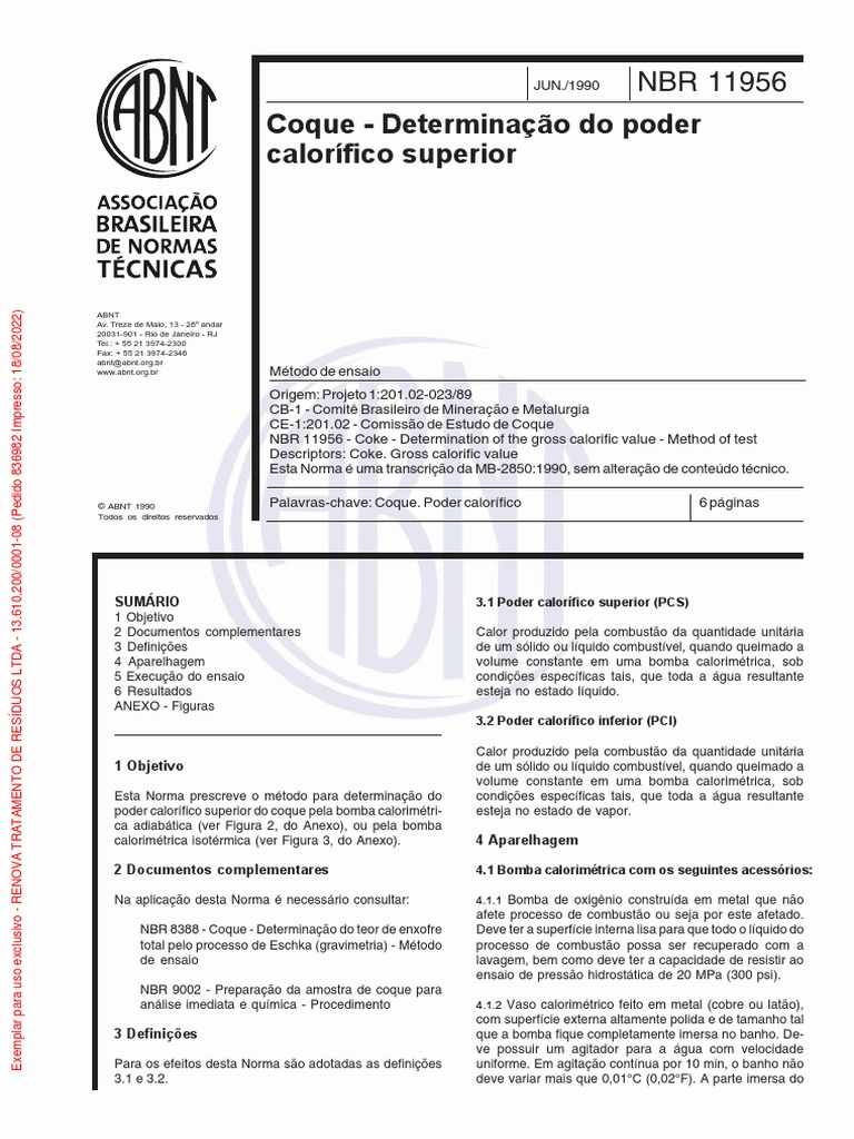 Norma NBR 11956 Abnt | PDF | Combustão | Calor