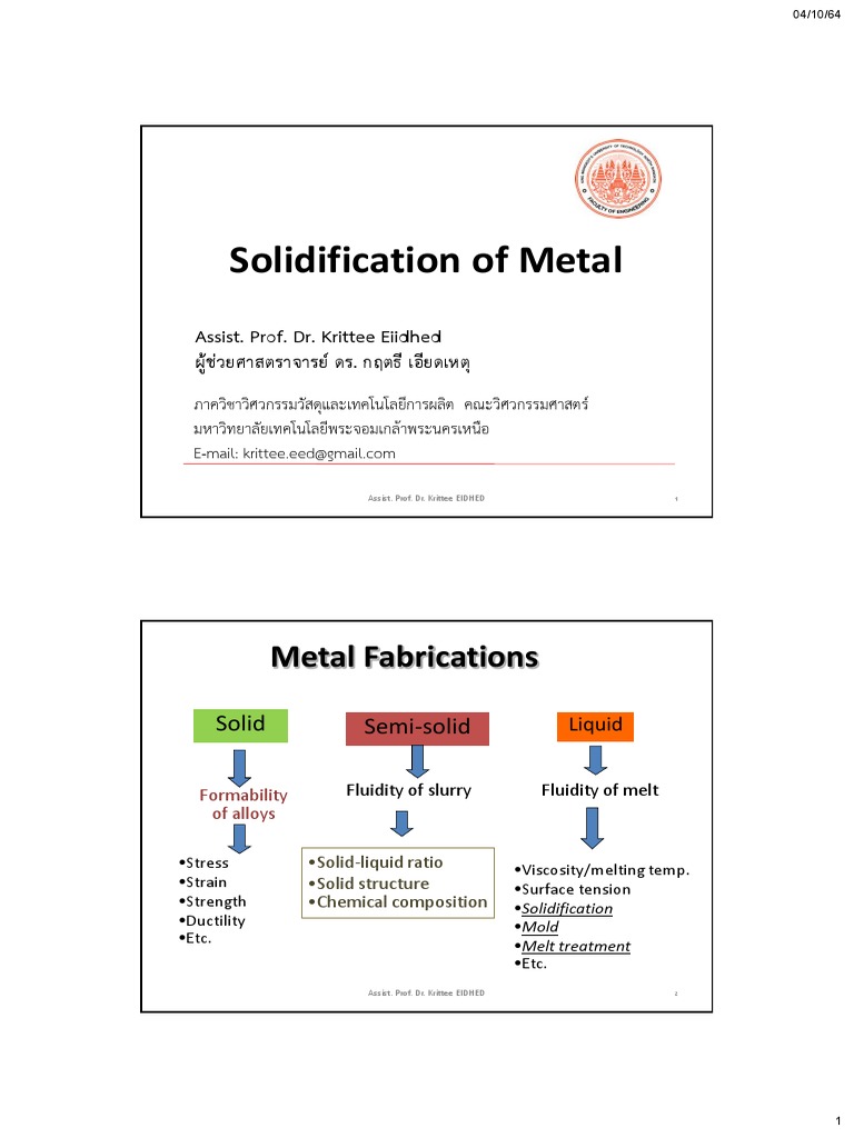 03-Solidification of Metal | PDF | Nucleation | Casting (Metalworking)