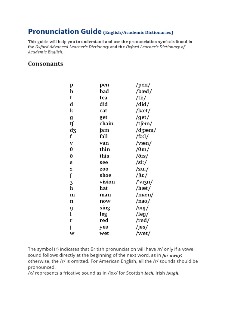 Oxford Phonetics Pronunciation Guide | PDF | Language Families ...