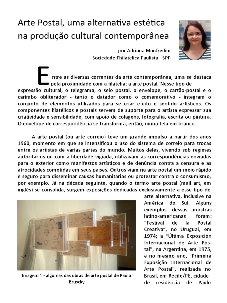 Arte Postal Uma Alternativa Estetica Na Produao Cultural Contemporanea ...