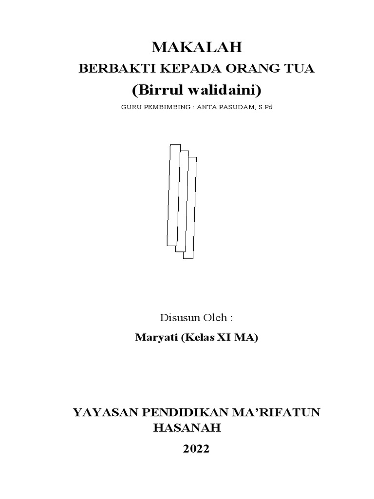 Makalah Berbakti Kepada Orang Tua | PDF