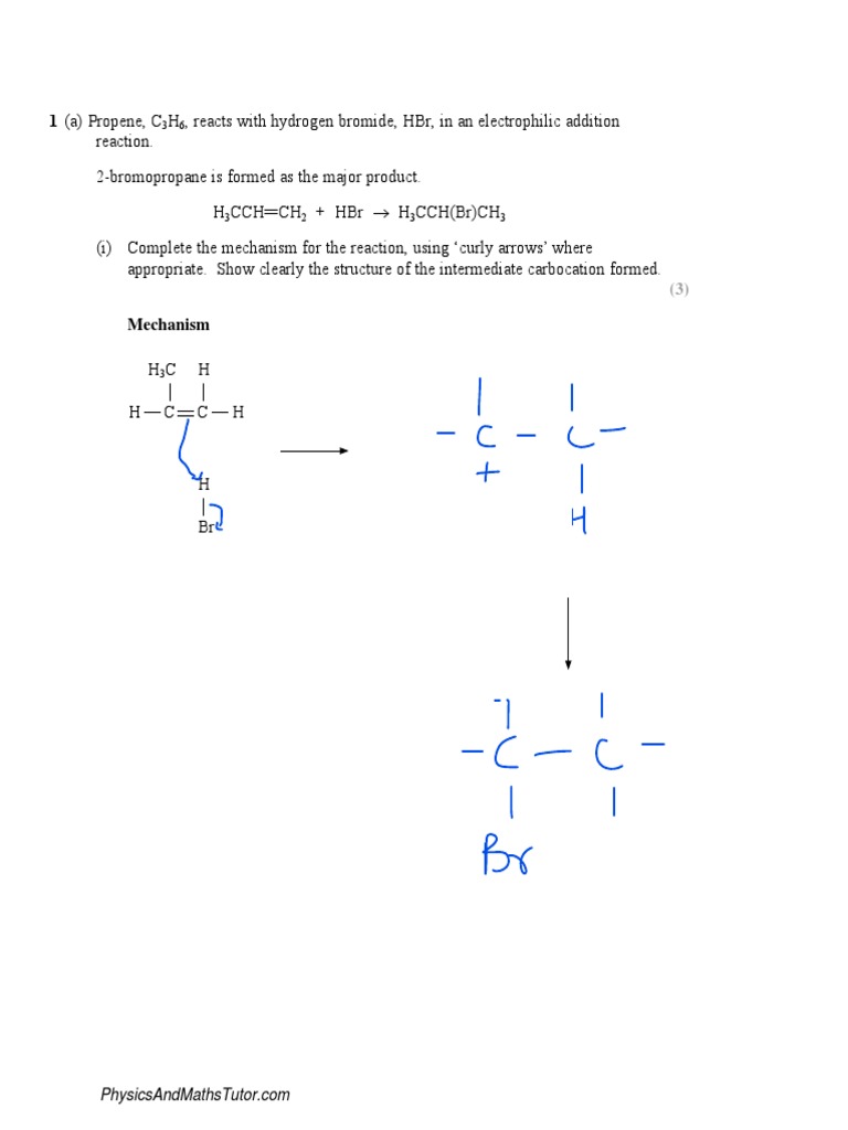 Alkenes 2 QP Ans | PDF | Alkene | Chemical Reactions