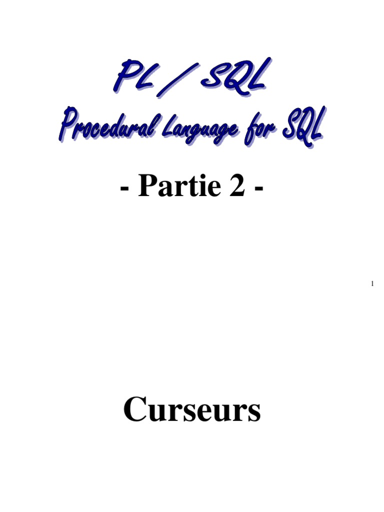 Cours PL SQL 2 | PDF | SQL | Données informatiques
