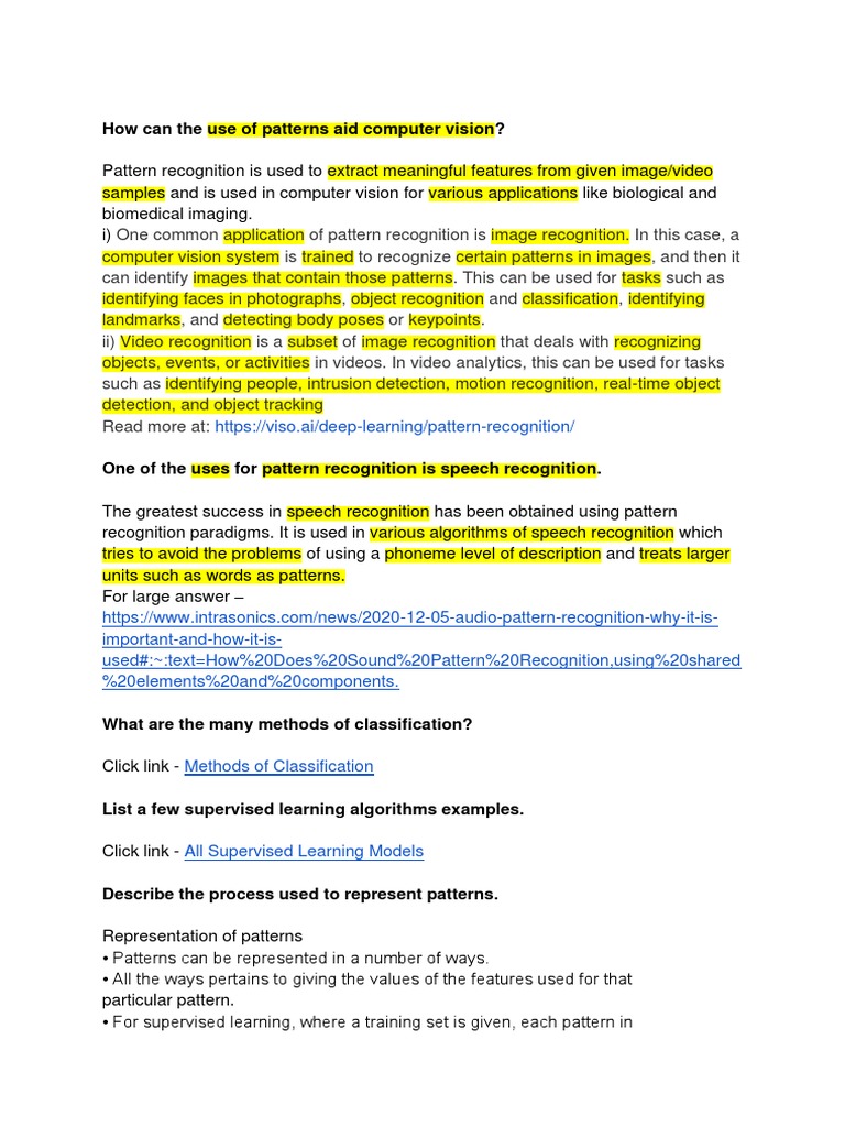 Pattern Recognition Questions Pdf Computer Vision Cluster Analysis
