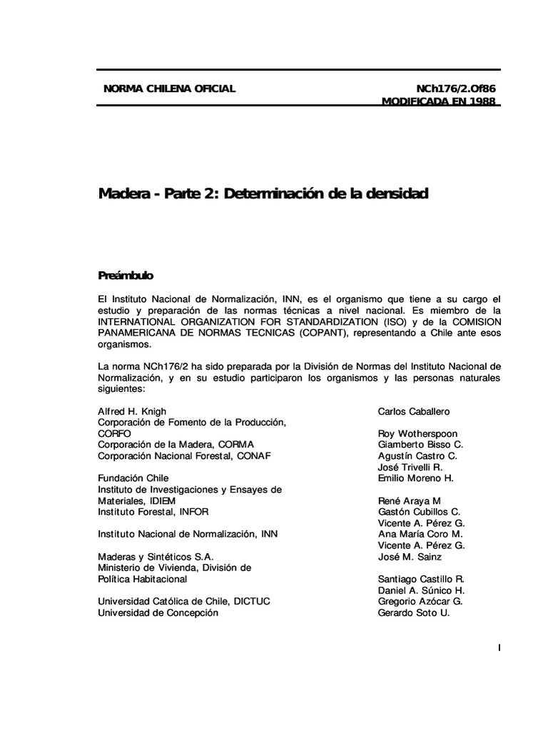 nch0176 2 1986 Mod 1988pdf - Compress | PDF | Densidad | Volumen