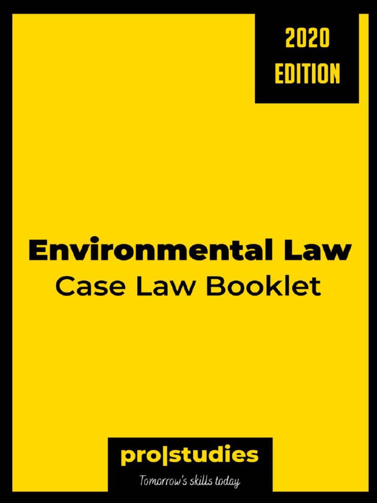 Environmental Law - Case Law Booklet | PDF | Standing (Law) | Criminal ...