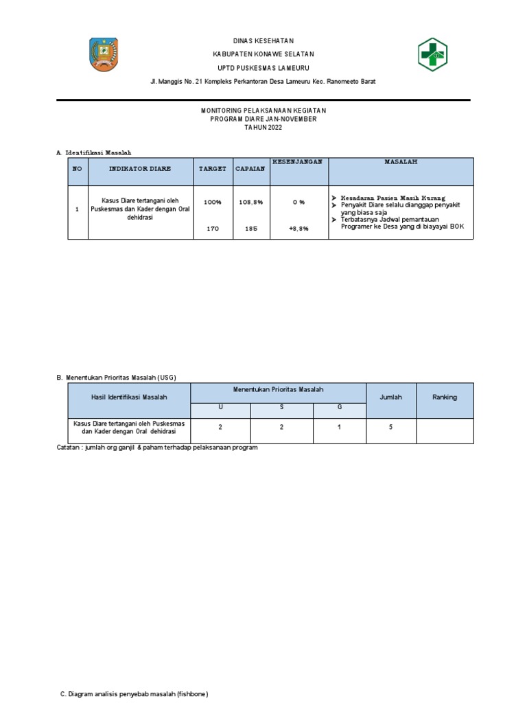 Analisis Masalah Program Diare 2022 | PDF