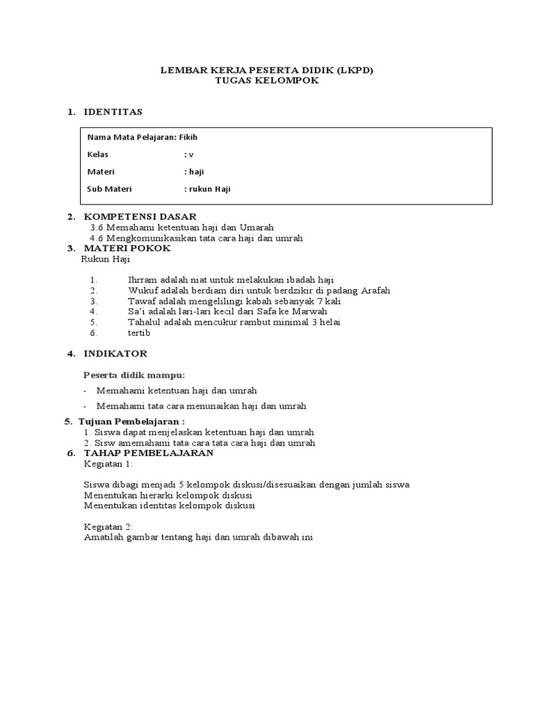 LKPD Kls 5 SMT 2 2021-2022 | PDF