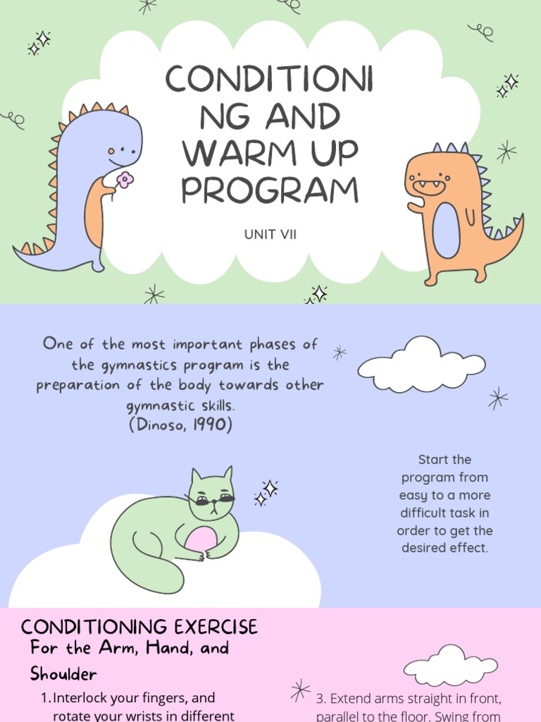 Conditioning and Warm Up Program | PDF | Anatomical Terms Of Motion | Hand