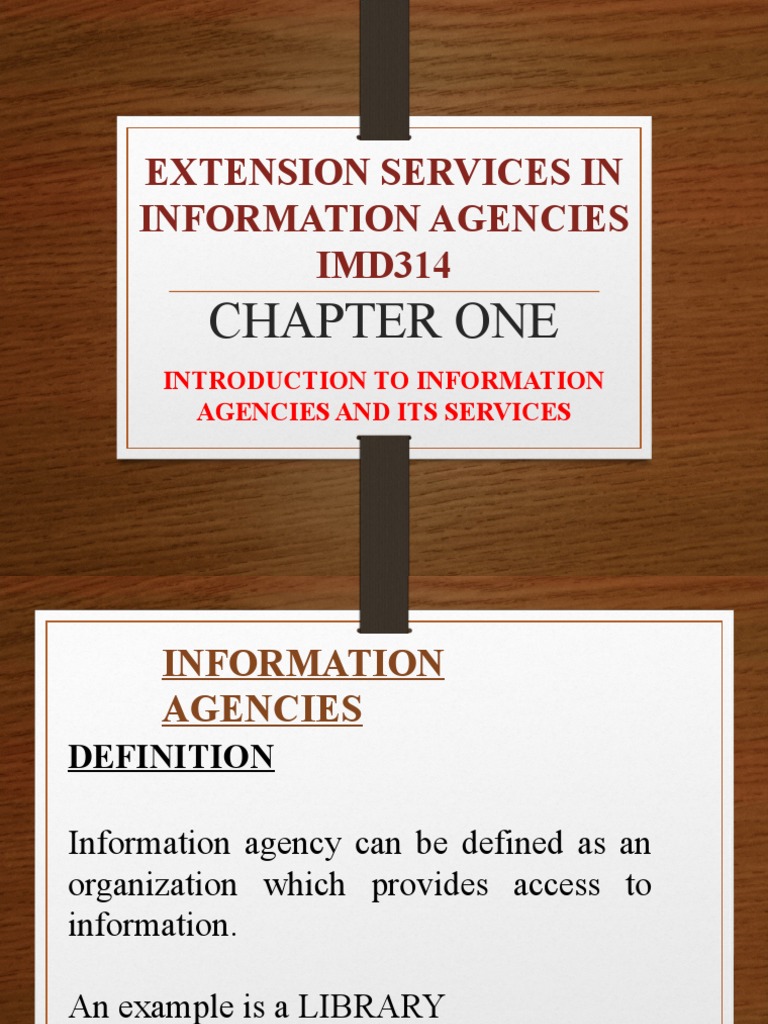 Overview of Information Agencies | PDF | Libraries | Archive