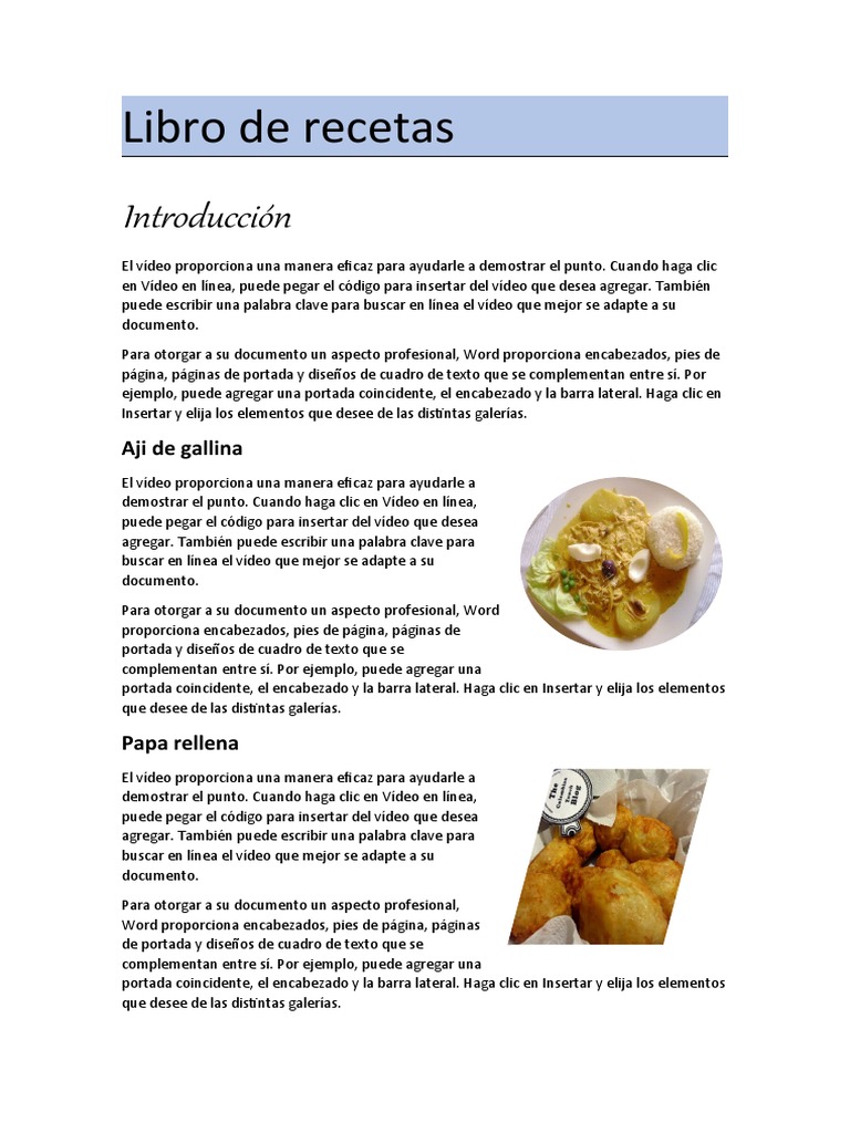 Libro de Recetas | PDF