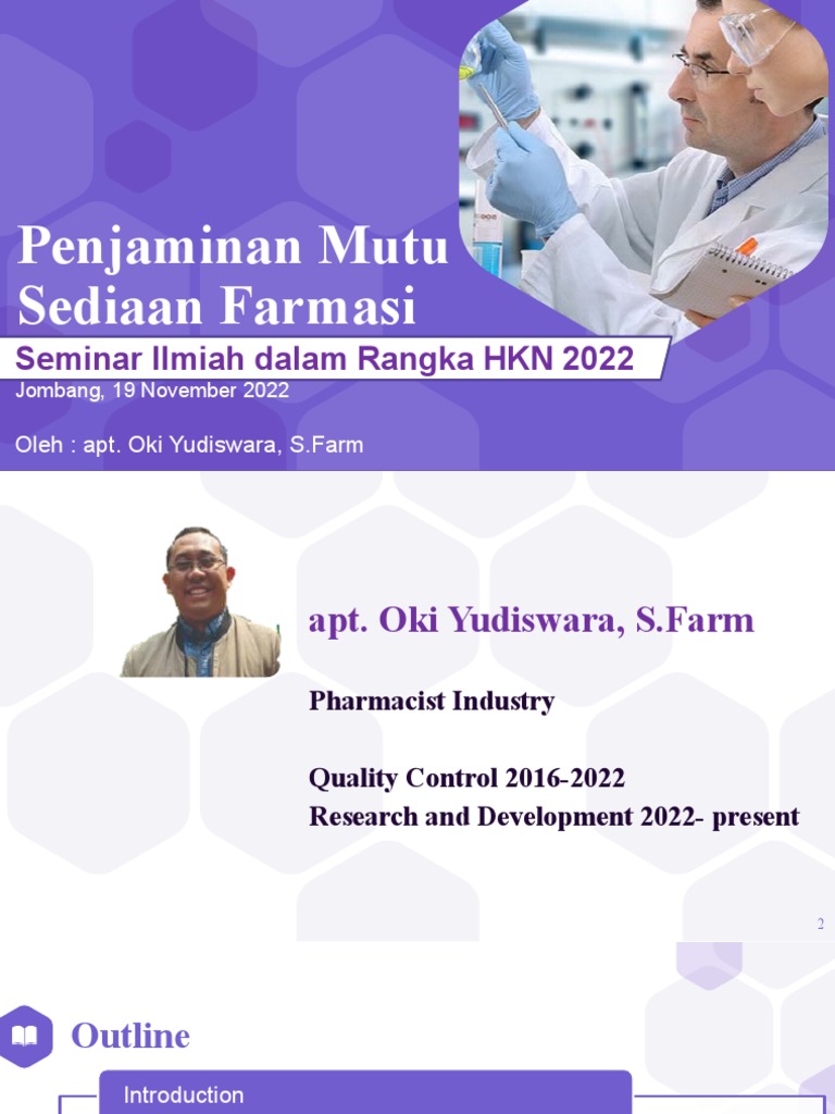4.2penjaminan Mutu Sediaan Farmasi - Oky Yudiswara | PDF | Quality Assurance | Evaluation