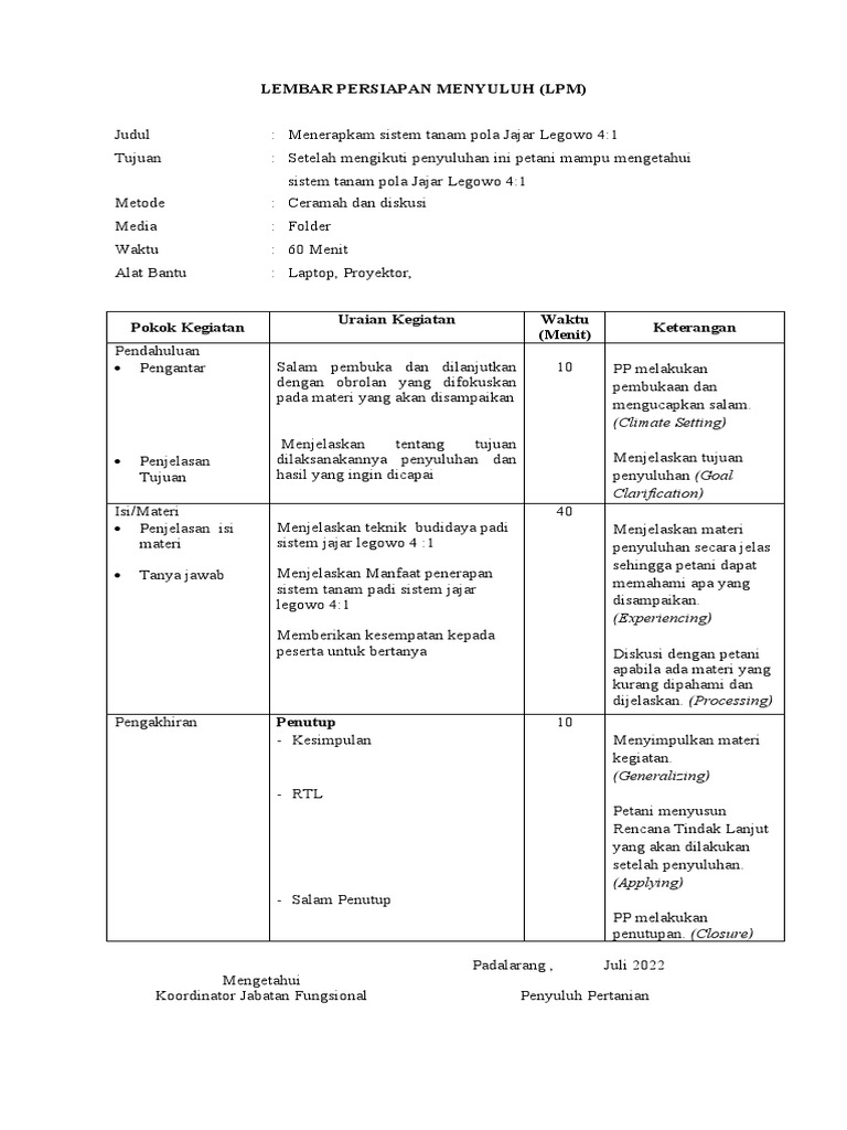 Penerapan Jajar Legowo 4:1 untuk Padi | PDF