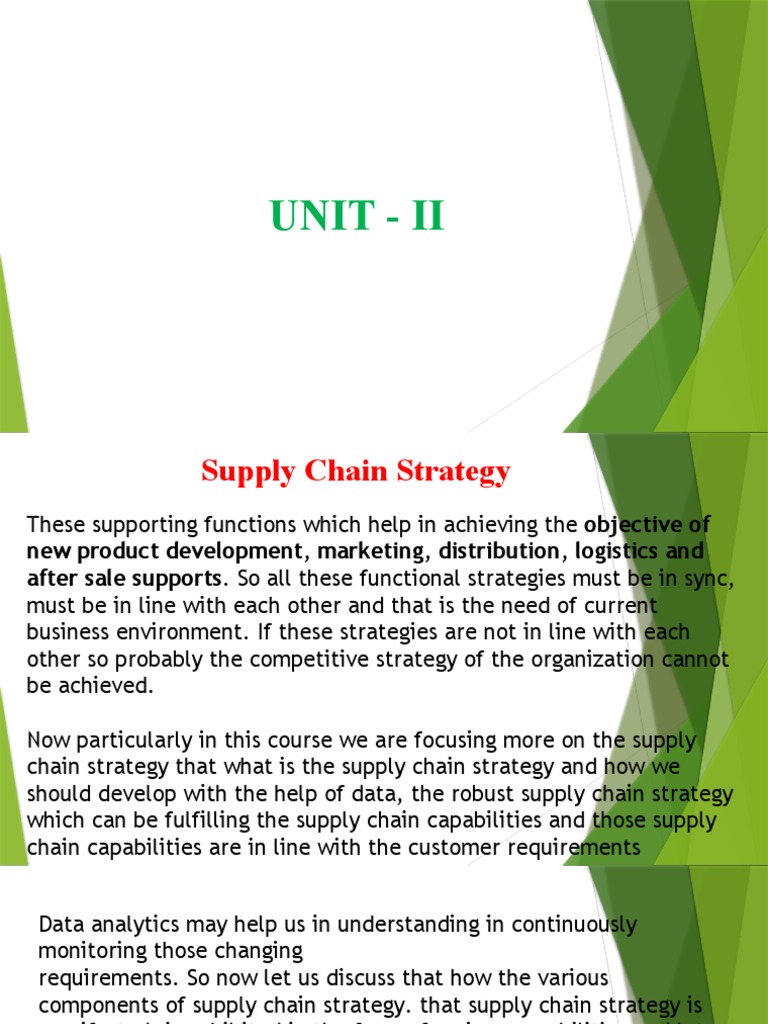 UNIT - II Supply Chain Analytics | PDF | Supply Chain | Inventory UNIT - II Supply Chain Analytics | PDF | Supply Chain | Inventory