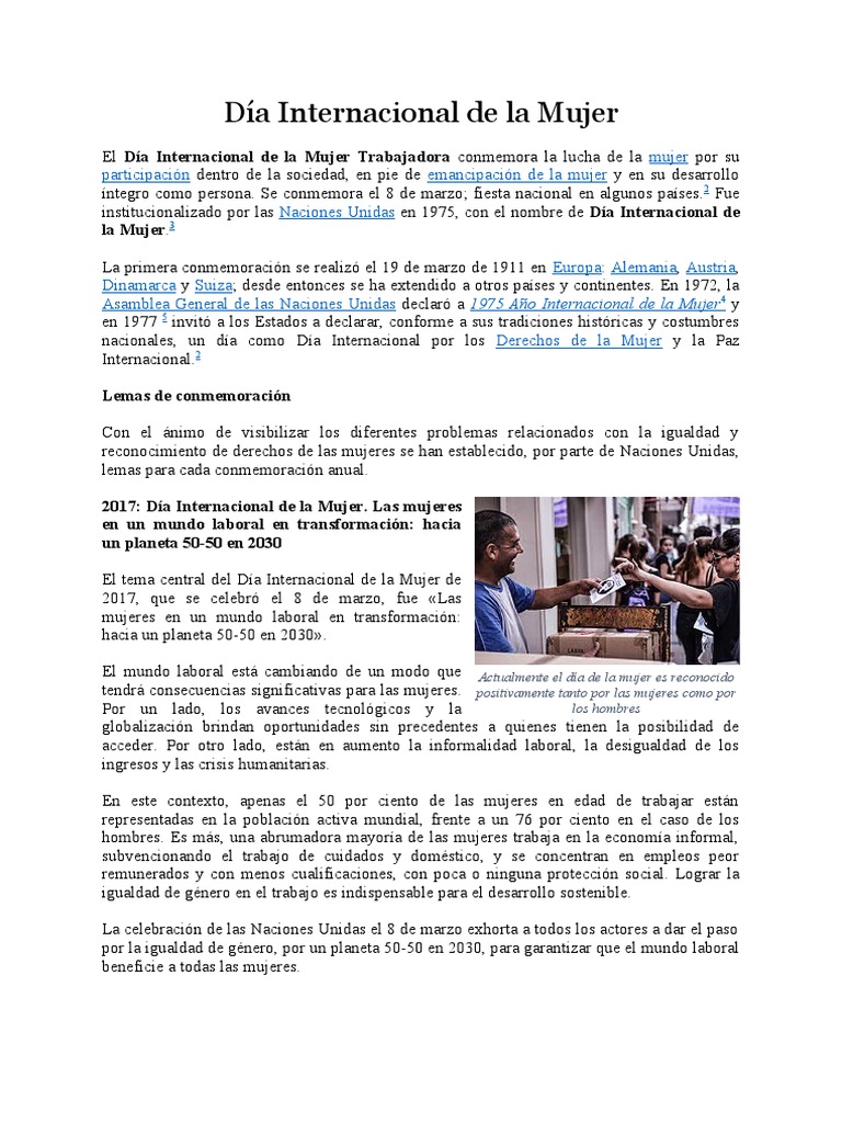 Día Internacional de la Mujer | PDF | Mujer | Igualdad de género