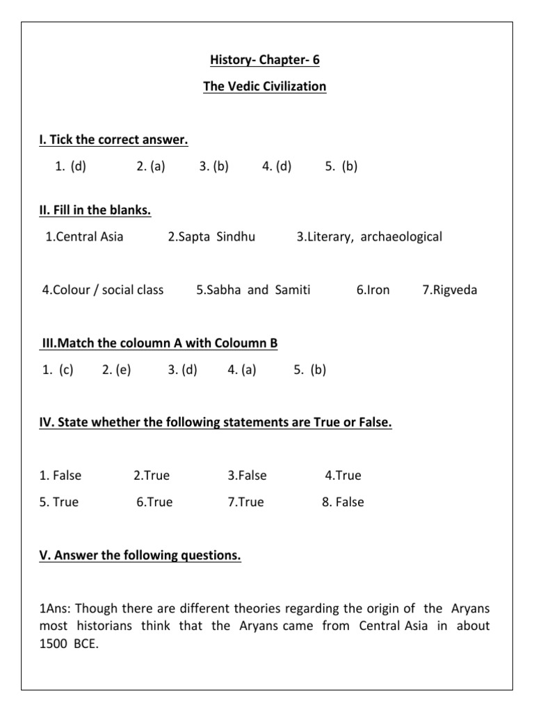 HISTORY-6 The Vedic Civilization PDF | PDF | Vedas | Indian Religions