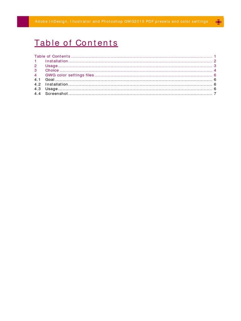 Guide to Installing and Using GWG 2015 PDF Presets and Color Settings Files for Adobe InDesign ...