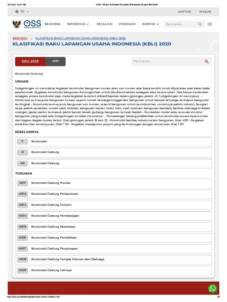 Konstruksi Gedung KBLI 2020 | PDF
