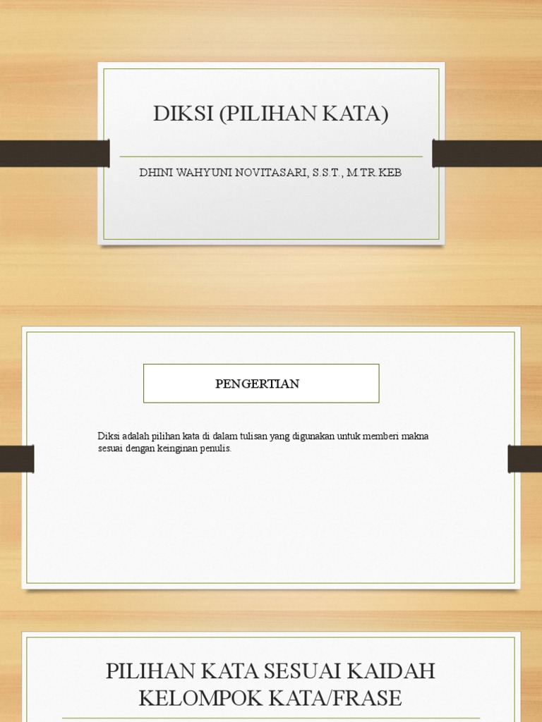 Diksi (Pilihan Kata) | PDF