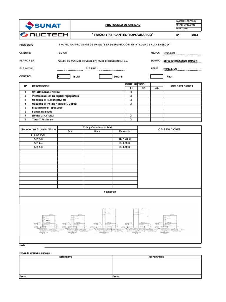 Protocolo Trazo y Replanteo | PDF | Topografía | Ciencias de la Tierra