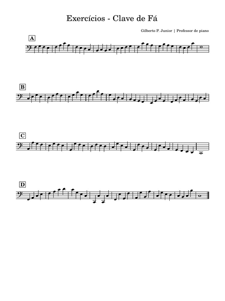 Exercícios Clave de Fa | PDF