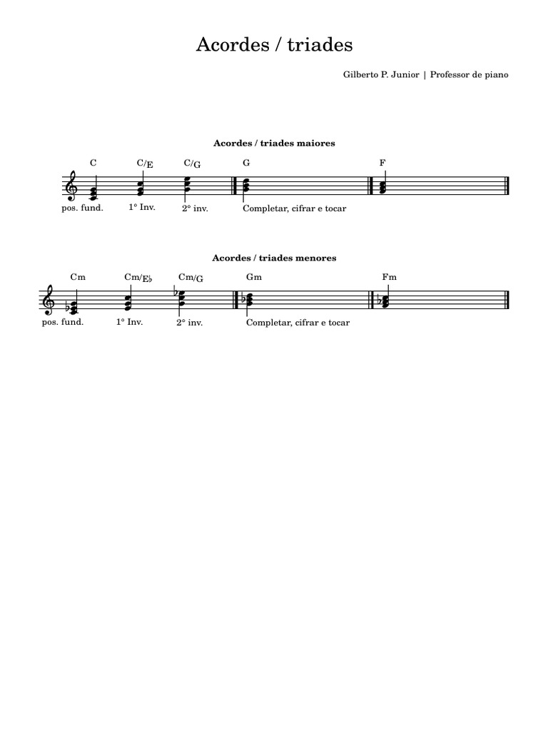 Exercícios Acordes Triades | PDF