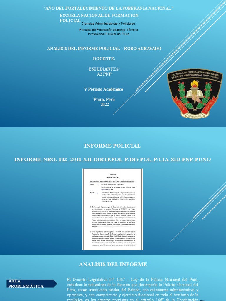 Análisis del Informe Policial en Perú | PDF | Policía | Justicia penal
