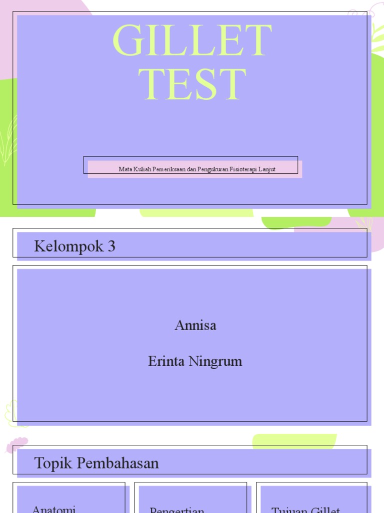 Gillet Test - Kel3 | PDF