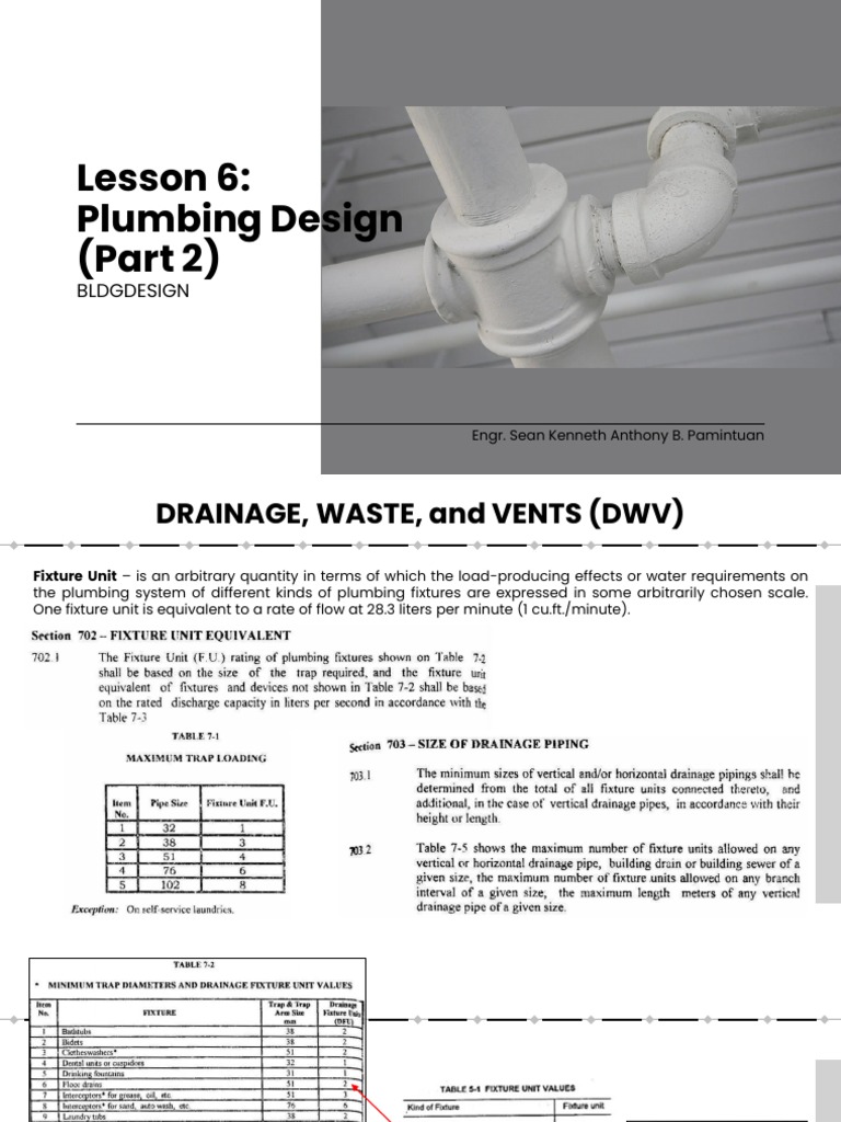 BLDGDESIGN Lesson 6 - Plumbing Design (Part 2) | PDF | Septic Tank ...