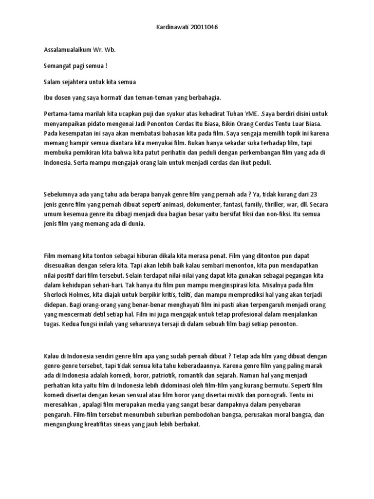 Naskah Pidato Publik Speaking | PDF