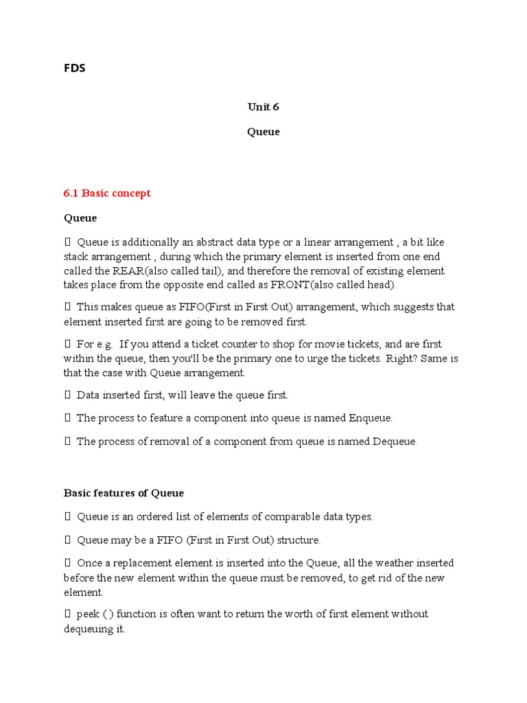 SPPU Pattern2019 Fds Unit 6 | PDF | Queue (Abstract Data Type) | Array Data Structure