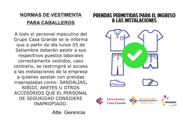 Normas de Vestimenta | PDF