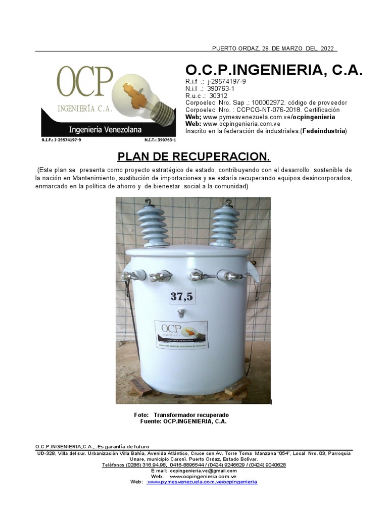 Proyecto Emprendedores | PDF | Inductor | Transformador