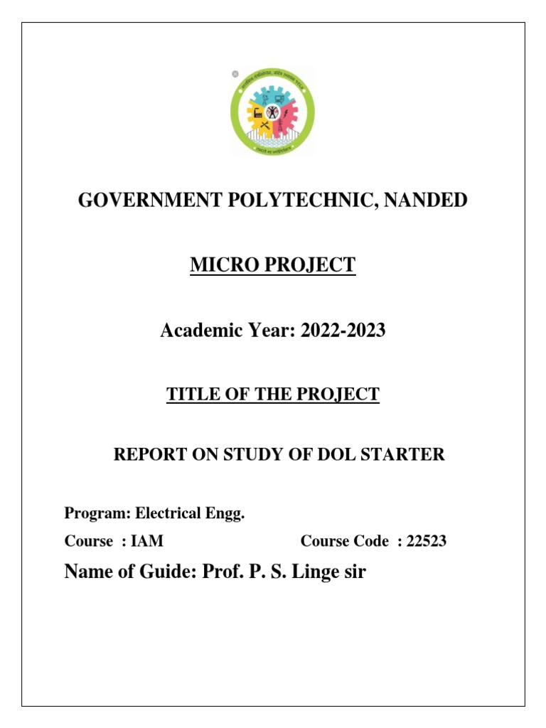 Government Polytechnic, Nanded: Title of The Project | PDF | Electric Motor | Equipment