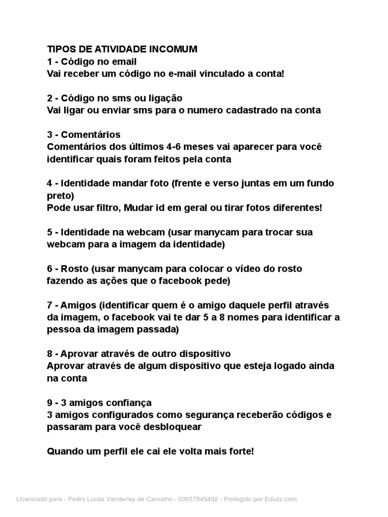 Procedimentos de Verificação de Conta | PDF | Jogos e Atividades