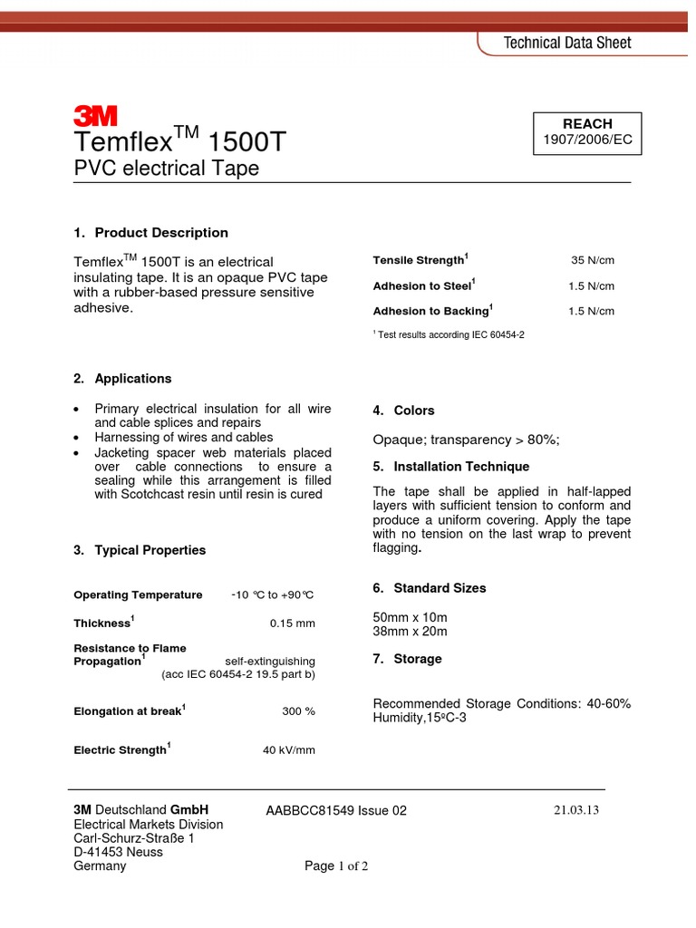 Data Sheet Temflex 1500T - AABBCC81549 - 2 - 21-03-13 | PDF | Legal ...