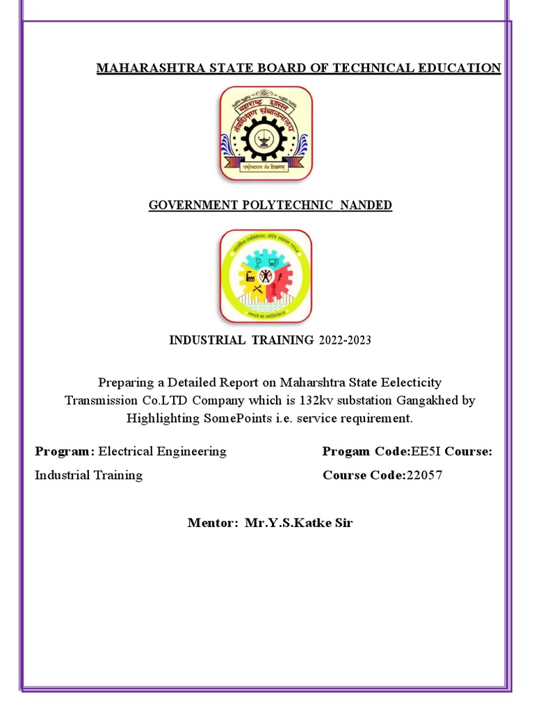 Katke Sir Report Itr | PDF | Transformer | Electrical Substation